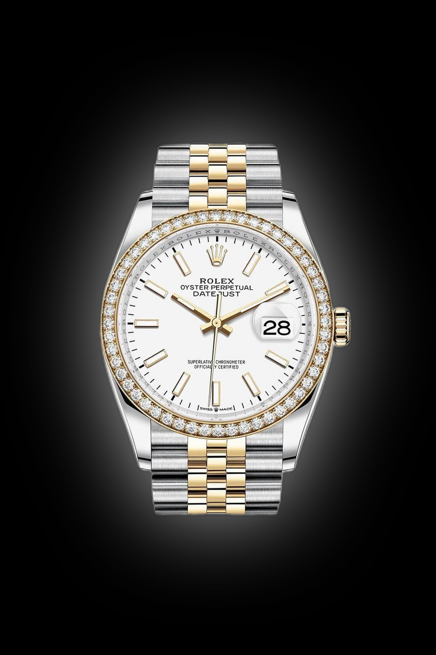 Rolex Datejust 36 126283 White Dial, 18kt Yellow Gold, 36.0 mm ...