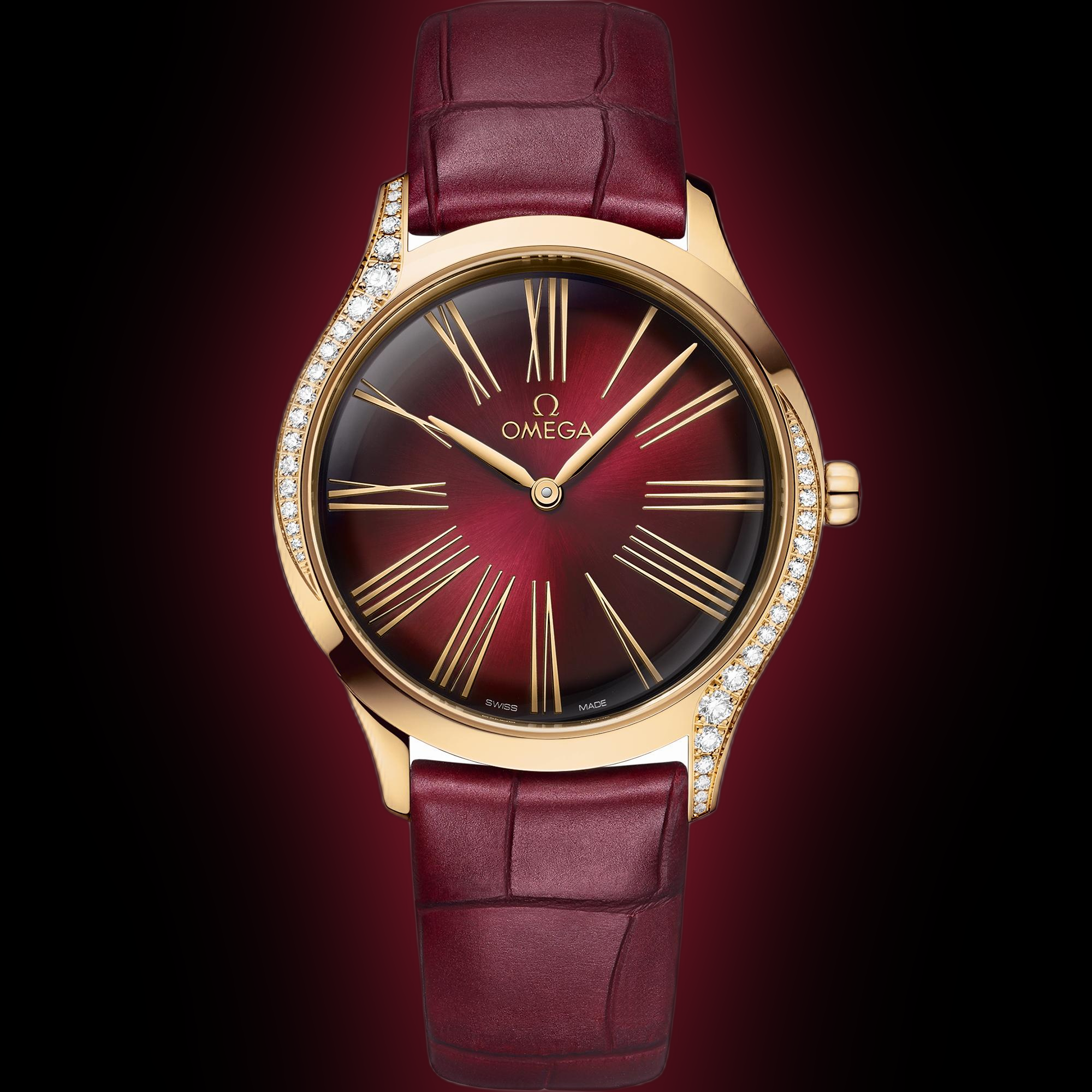 Omega De Ville Trésor 428.58 Red Dial, 18K Moonshine Gold, 36.0 mm ...
