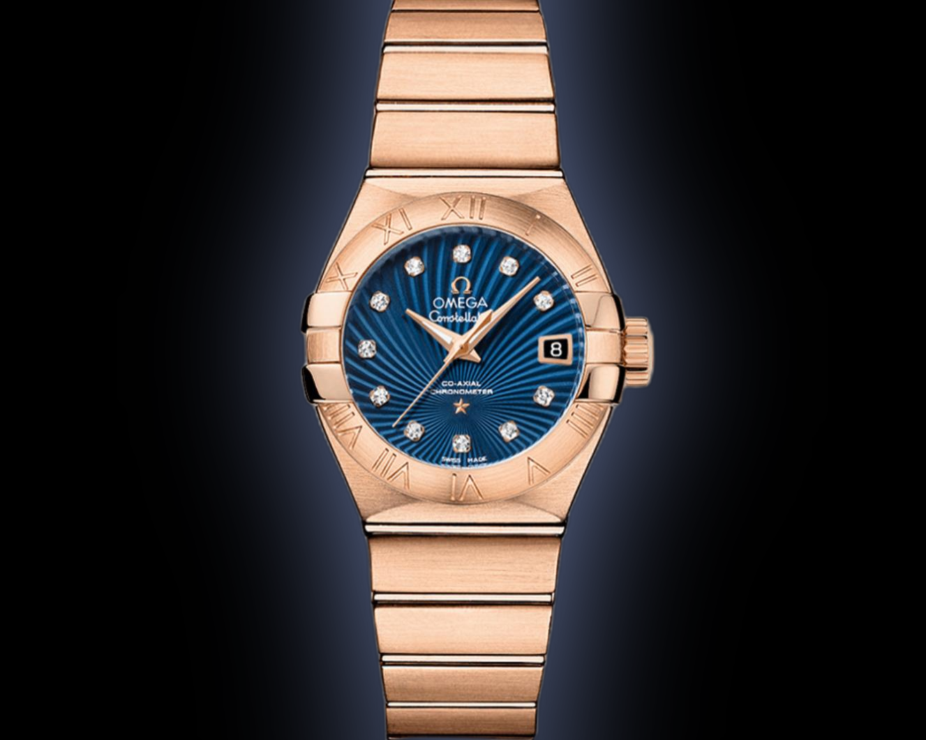 Omega Constellation 27 123.50 Blue Dial, 18kt Rose Gold, 27.0 mm, Supernova