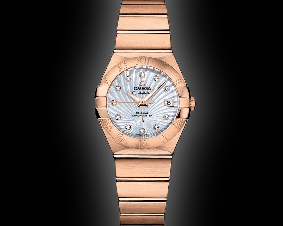 Omega Constellation Co-Axial 27 Brushed Red Gold / MOP Supernova