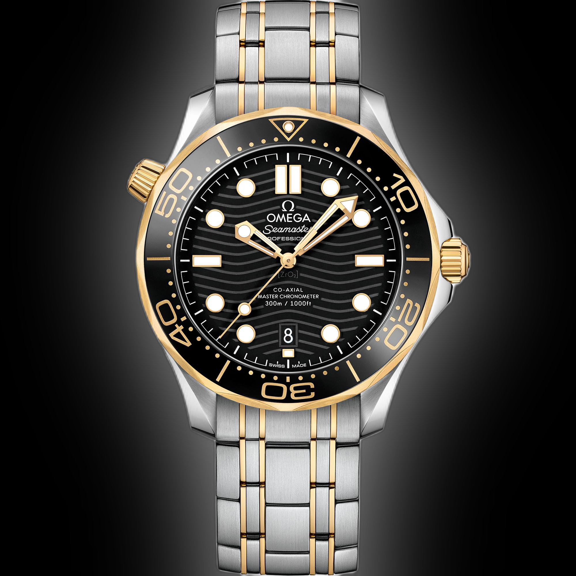 Omega Seamaster Diver 300M 210.20 Black Dial, 18K Yellow Gold, 42.0 mm ...