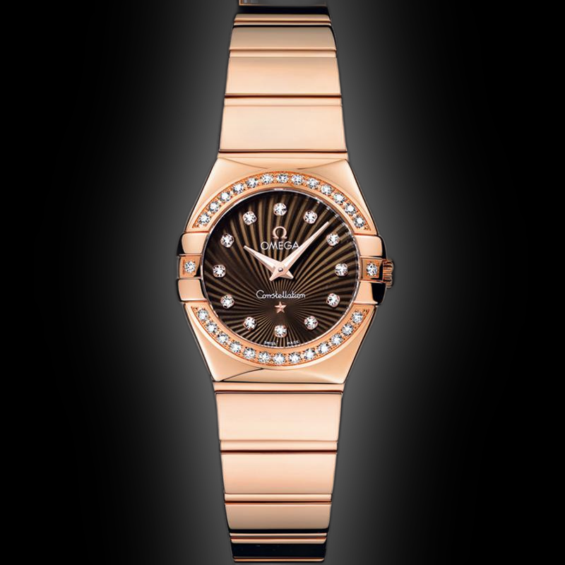 Omega Constellation Quartz 24 Polished Red Gold / Diamond / Brown Supernova