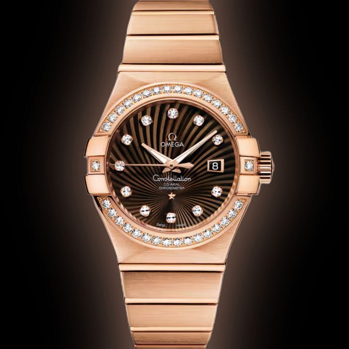 Omega Constellation 31 123.55 Brown Dial, Red Gold, 31.0 mm, Supernova