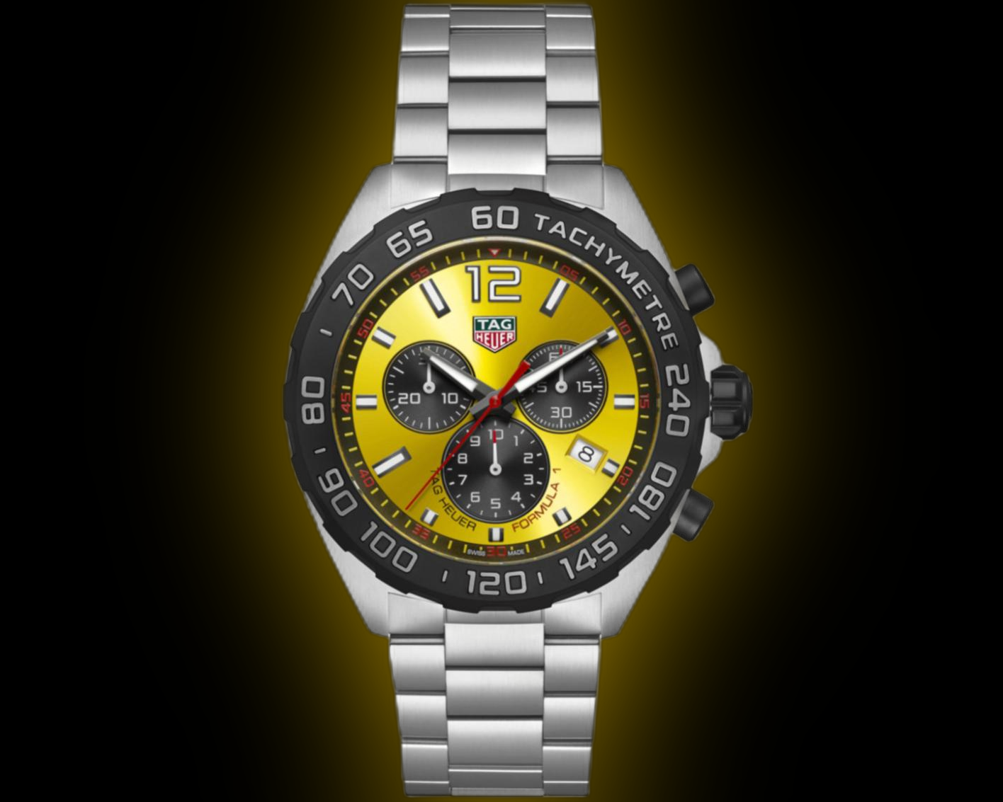TAG Heuer Formula 1 BA0842 Yellow Dial, Steel, Chronograph