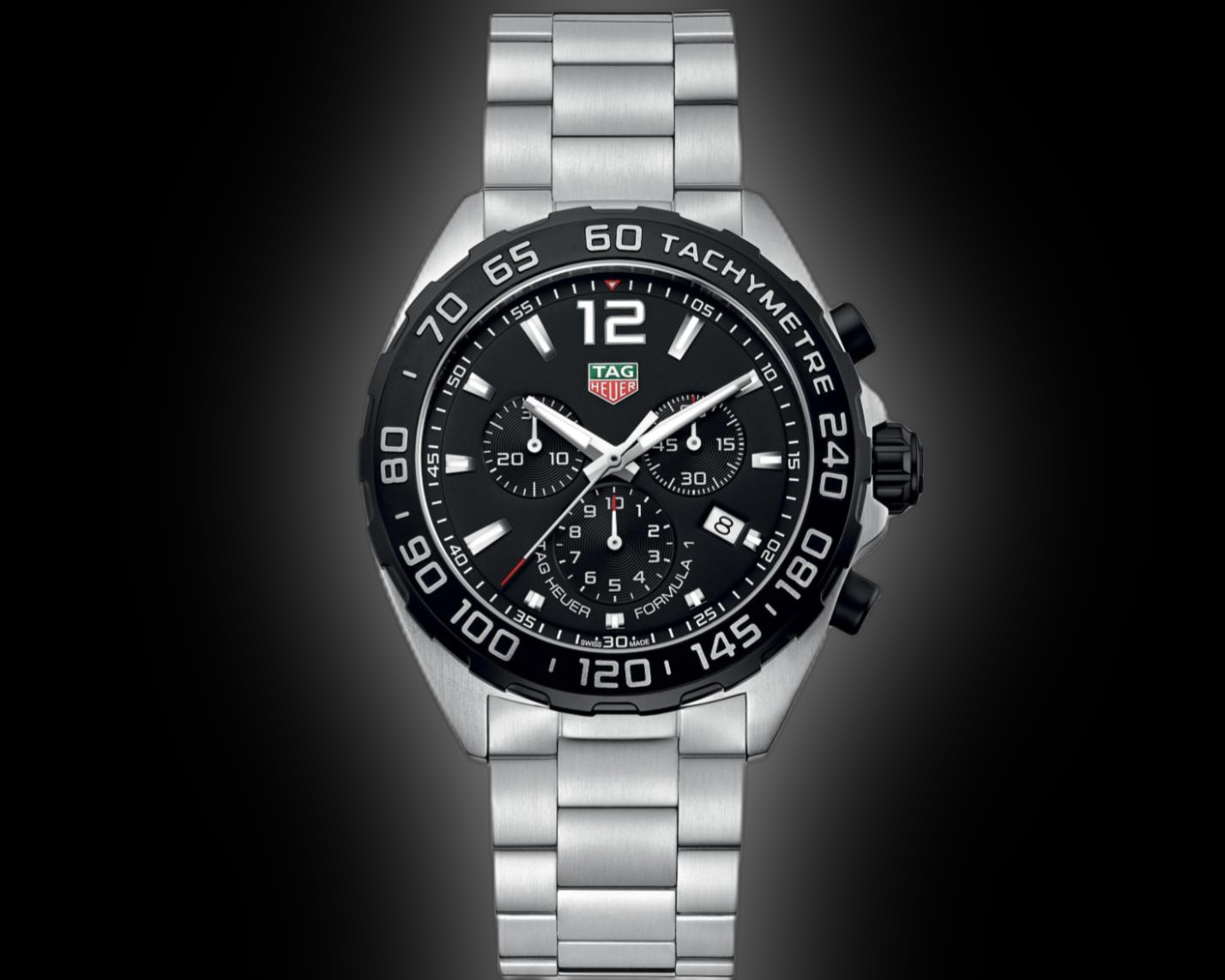 TAG Heuer Formula 1 BA0842 Black Dial, Steel, Chronograph, Fine-Brushed