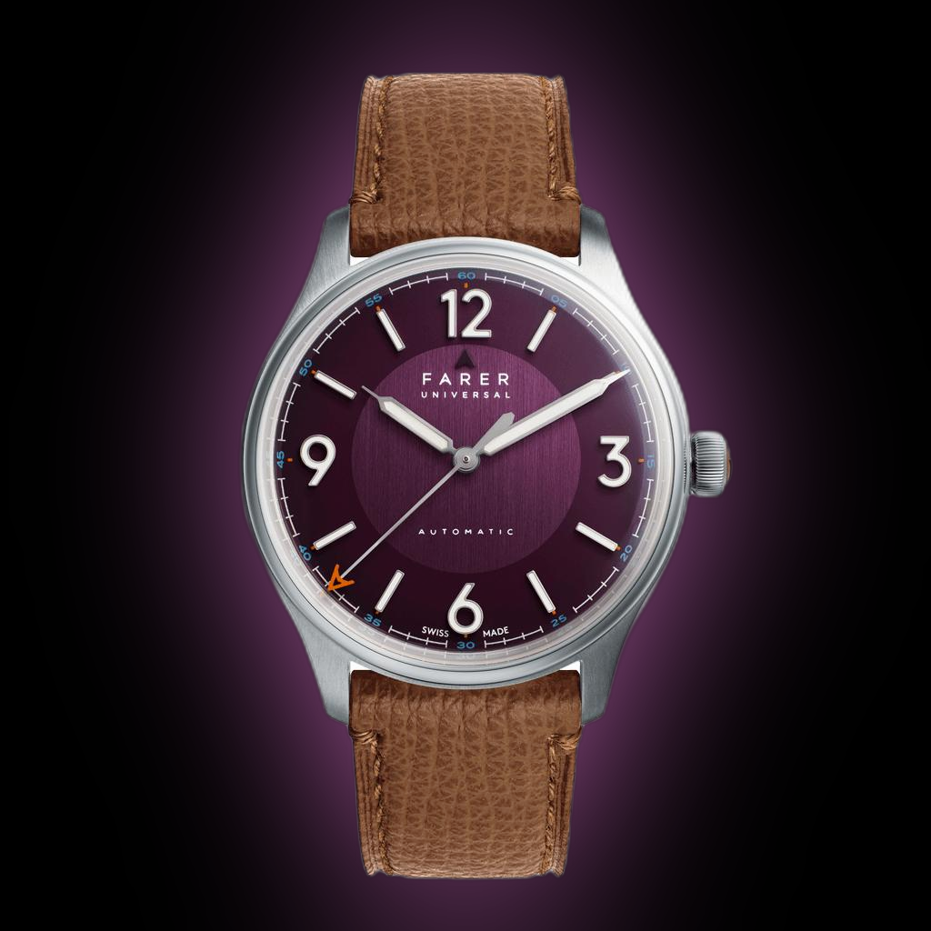 Farer Three Hand Discovery II Self Winding, Lion Tan Granolo Leather ...