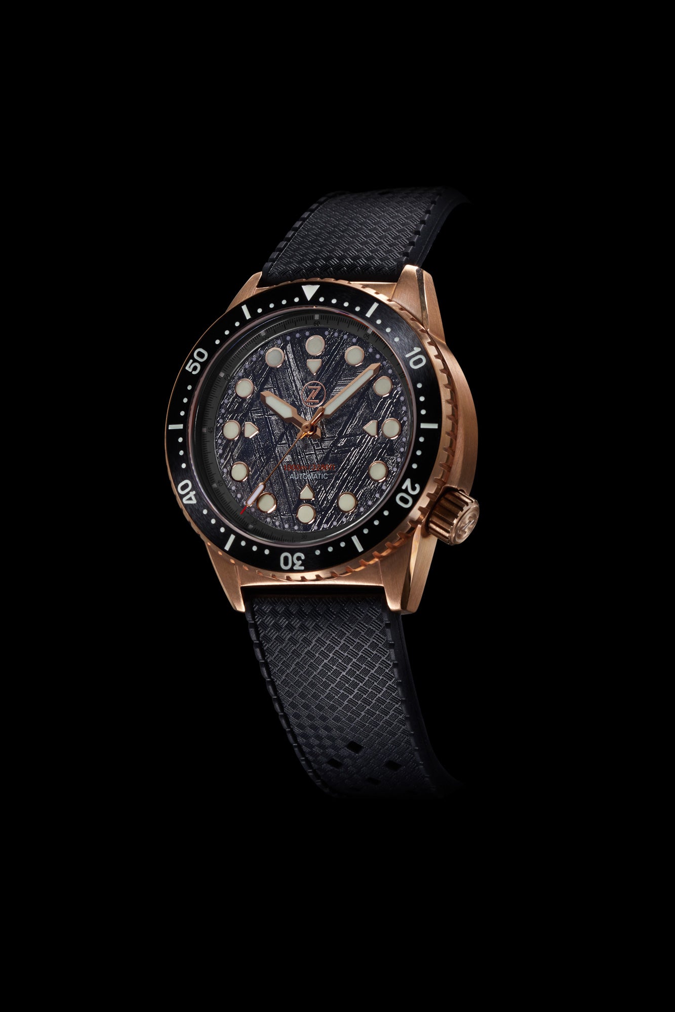 Zelos Great White 1000 m Bronze, Meteorite Dial, Stainless Steel, 44 mm