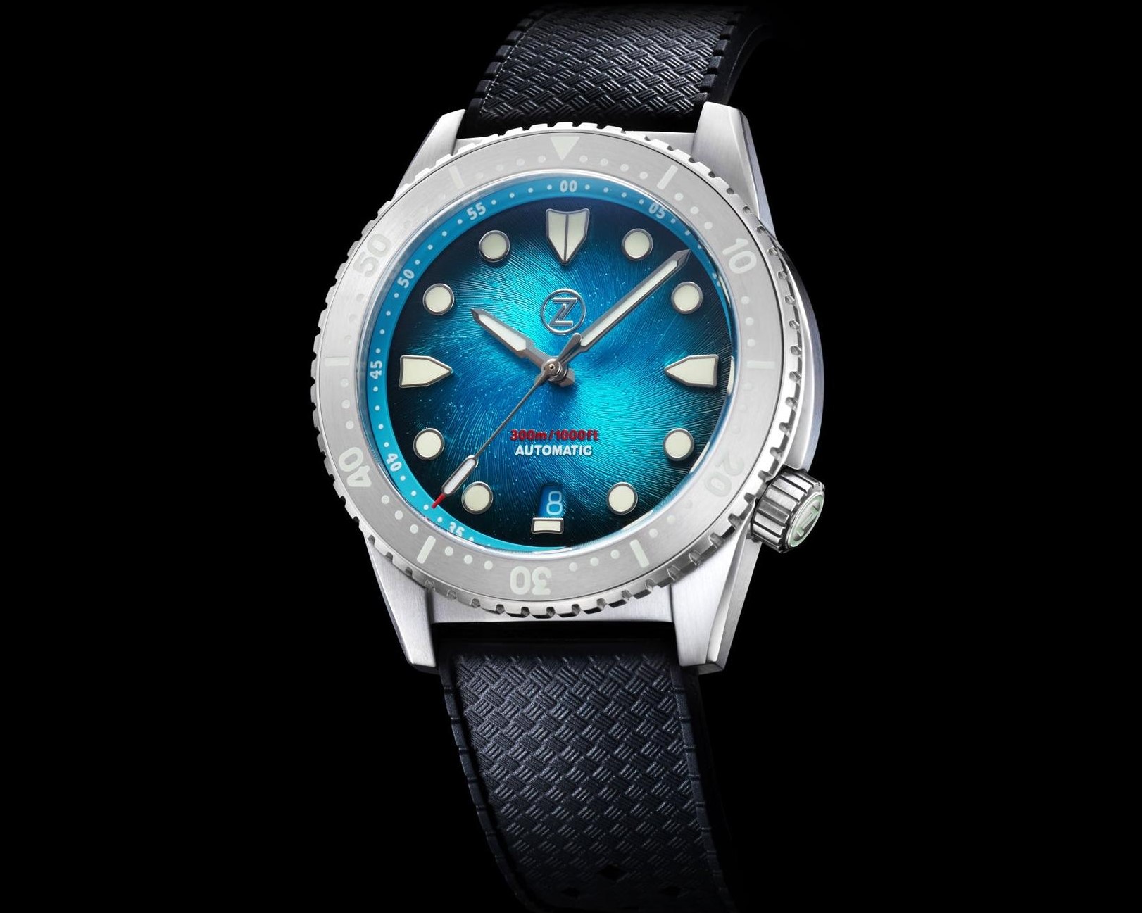 Zelos Mako V3 300 m Ceramic, Teal Dial, Stainless Steel, 40 mm