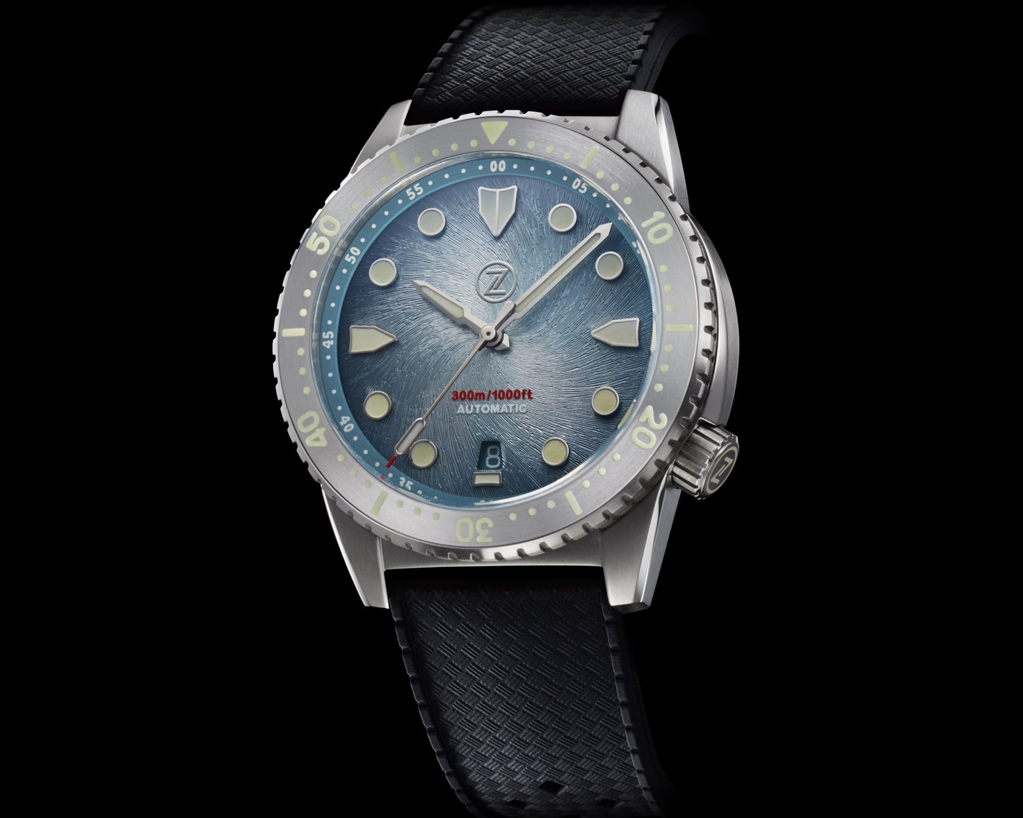 Zelos Mako V3 300 m Stainless Steel, Sky Blue Dial, Ceramic Bronze, 40 mm